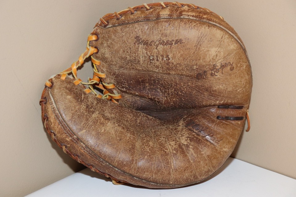 VINTAGE 1940s AL LOPEZ HOF MACGREGOR G175 MODEL BASEBALL CATCHERS MITT ...
