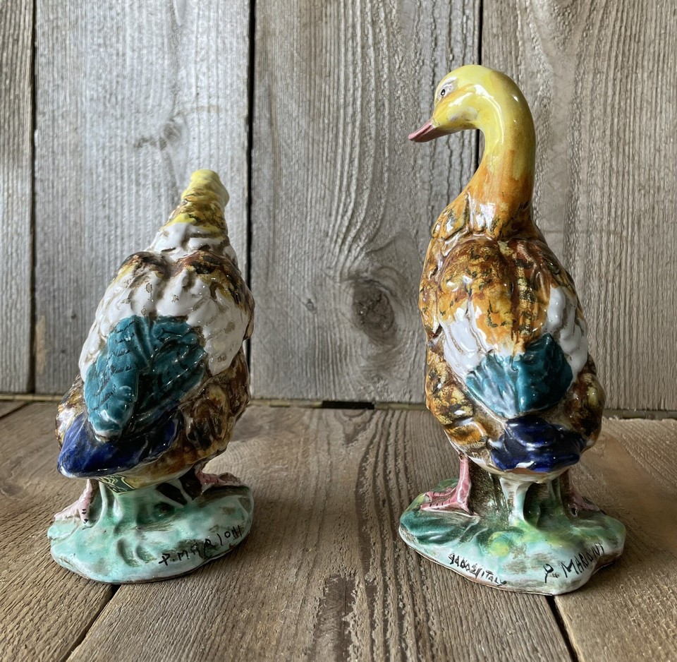 Vintage Mid Century Modern Italy Hand Painted Duck Figurines P Marioni ...