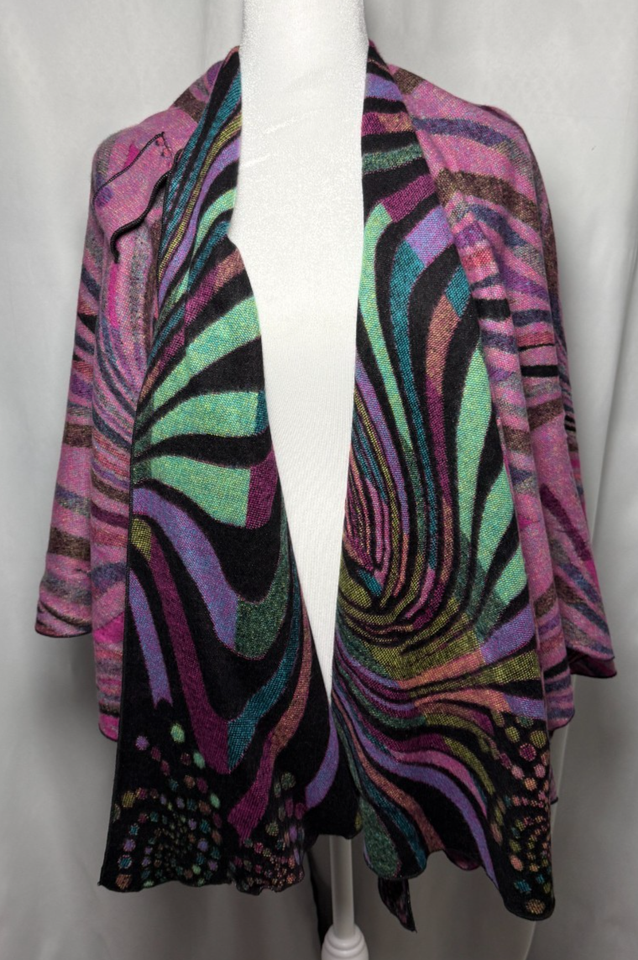 Rapti 100% Cashmere Reversible Loop Shawl, SOFT, Multicolor-Pinks ...