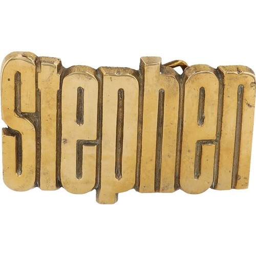 New Brass Stephen Steve Stevie Steven Name Tag 1970s NOS Vintage Belt Buckle | eBay