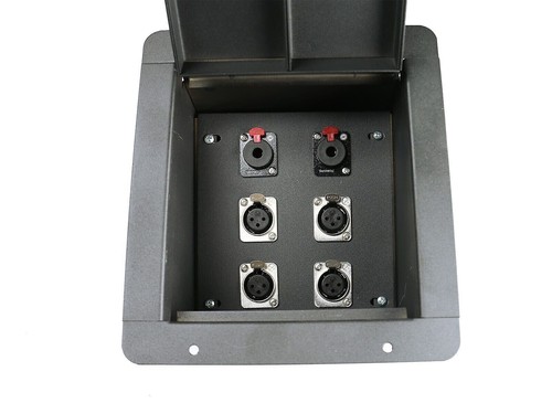 EC Recessed Pocket Metal Stage Floor Box 4 Mic XLR & 2 1/4" TRS Female ...