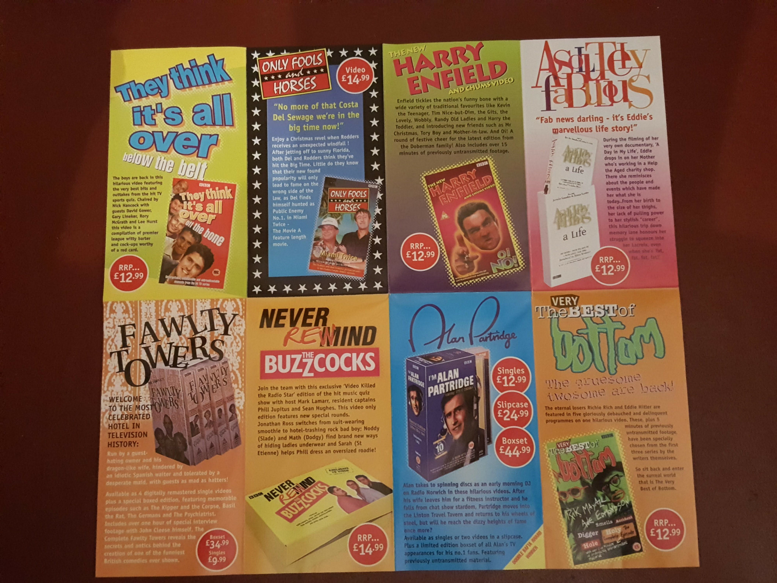 BBC Comedy VHS Video's / Books - Fold-out Catalogue / Leaflet #W74 ...