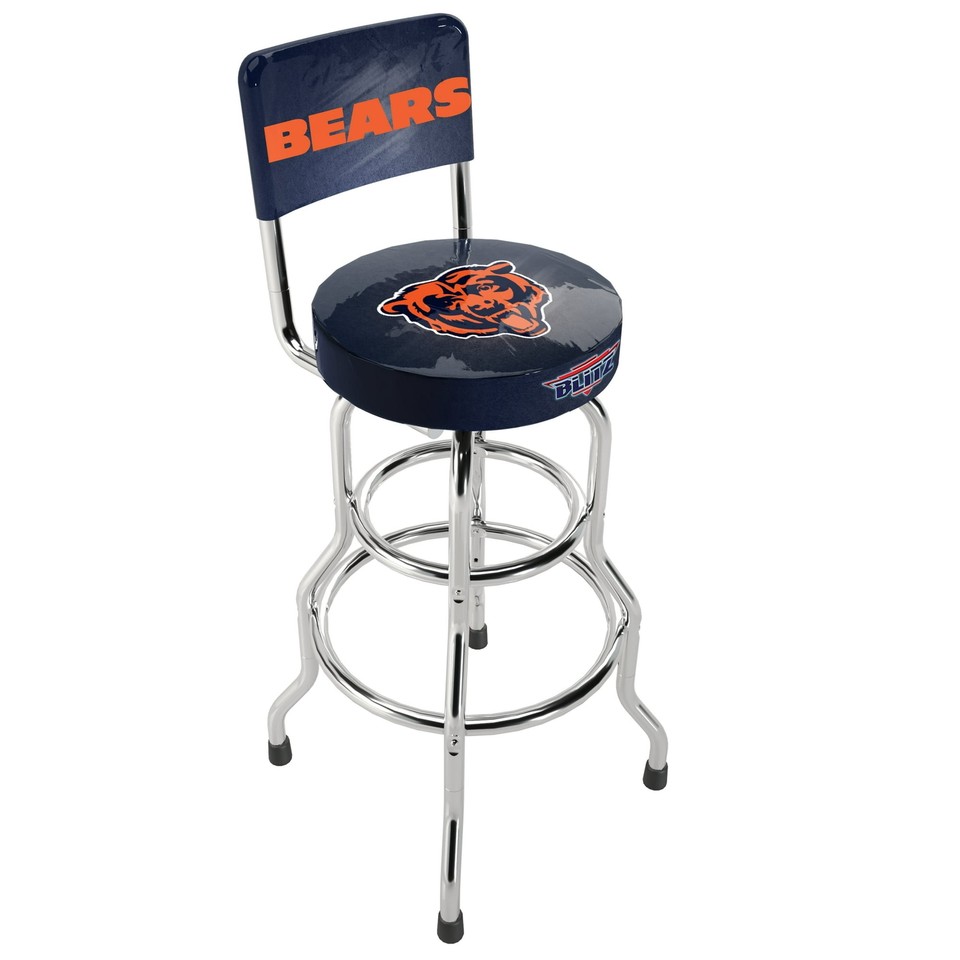 NFL Team Logo Chair Adjustable Swivel Bar Stool High Back Seat Blitz ...