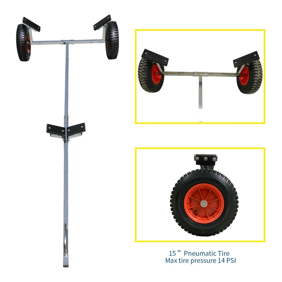 16 Inch Inflatable Boat Dolly BRIS Stainless Steel Boat Launching Dolly ...