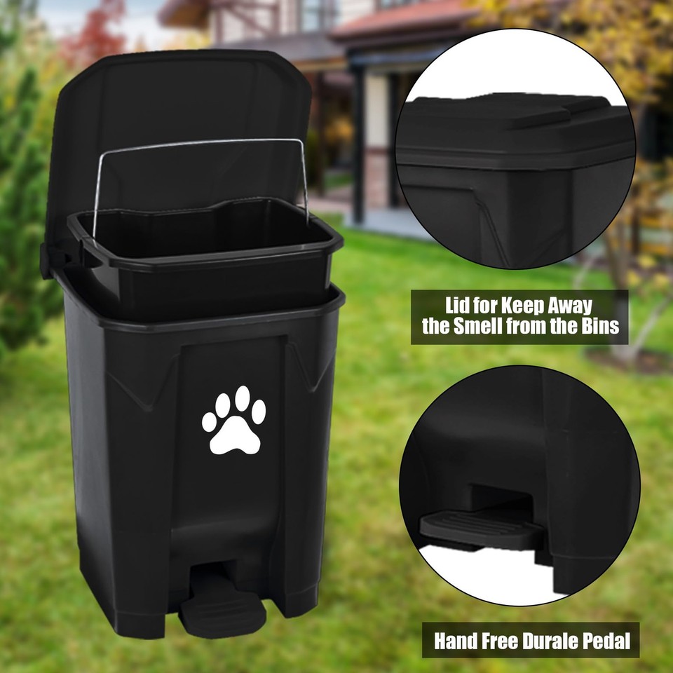 Dog Poop Trash Can Outdoors Pet Waste Station with Lid Dog Waste ...