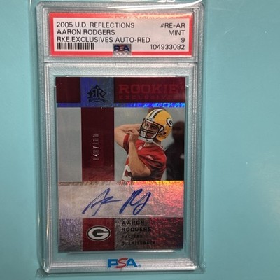 2005 UD REFLECTIONS RC EXCLUSIVES AUTO RED AARON RODGERS RC /100 PSA 9 ...