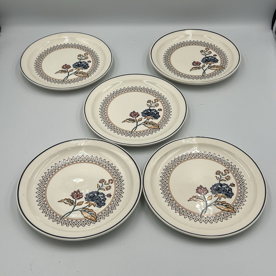 5x Boots Camargue 7” Ceramic Side Plates Vintage Boots Company Floral ...