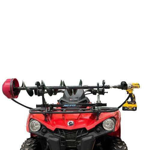 Ice Auger Carrier for ATV, UTV, Snowmobile | Jaws Of Ice Universal ...