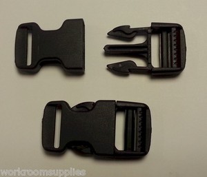 PAIR - PLASTIC DELRIN SIDE RELEASE BUCKLES CLIPS FOR WEBBING - 20MM ...