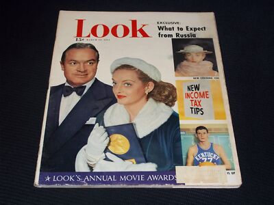 1951 MARCH 13 LOOK MAGAZINE - BOB HOPE & BETTE DAVIS FRONT COVER - E ...