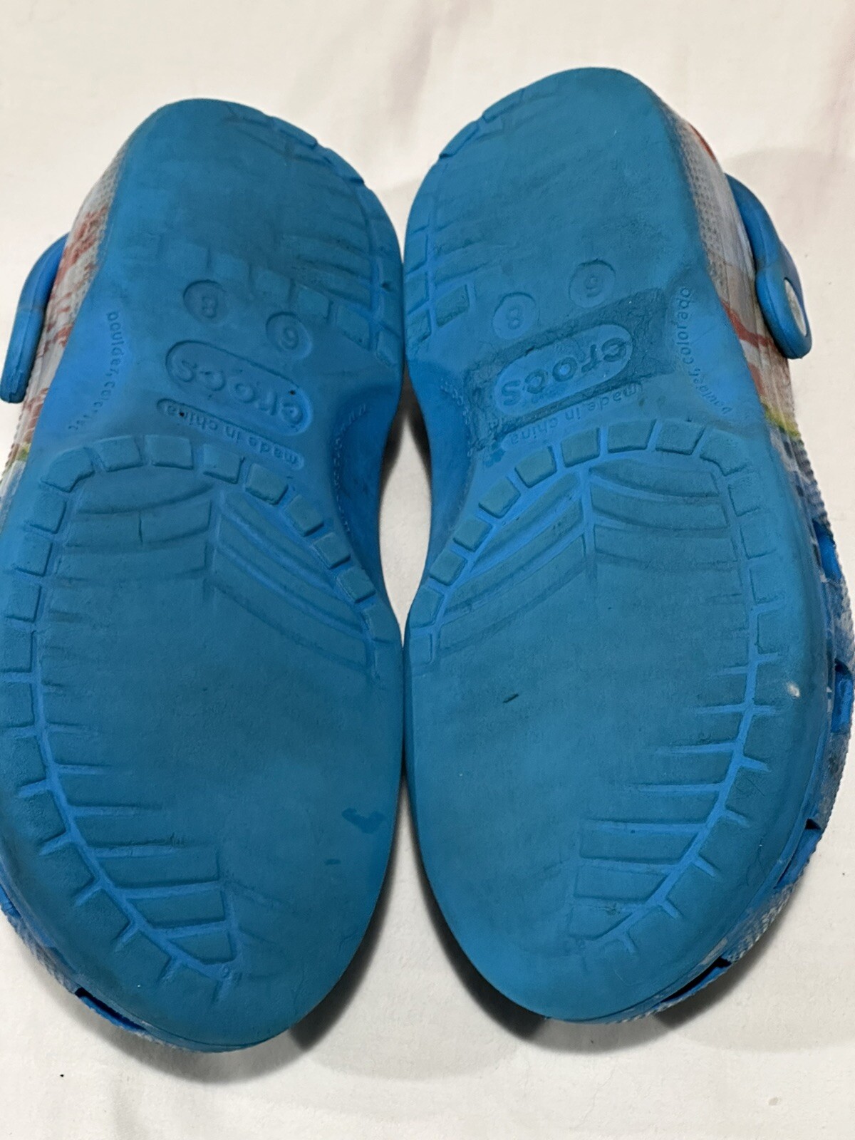 Tropical Floral Print Blue Hawaiian Crocs M6 / W8 | eBay