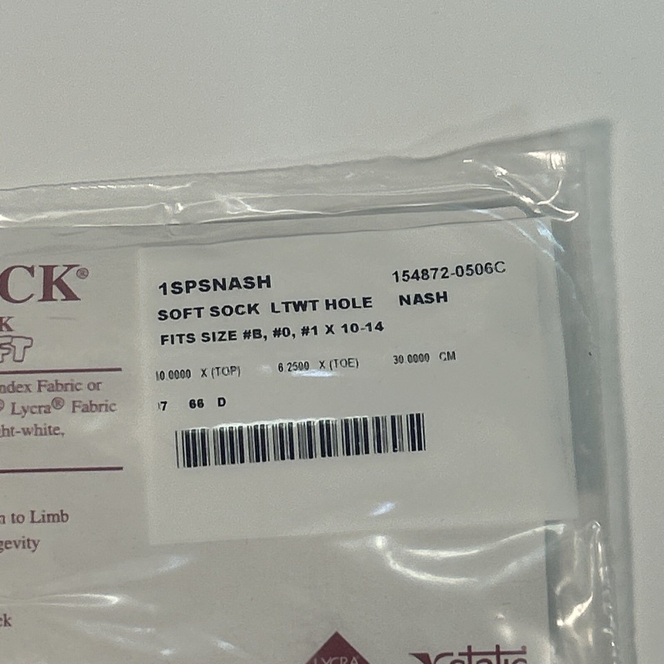 Knit Rite Soft Sock Prosthetic Sock With Hole, Size NA/SH, Ply 1 | eBay