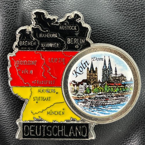 GERMANY🇩🇪METAL FRIDGE MAGNET COUNTRY MAP WITH COLOGNE SIGHT TOURIST ...