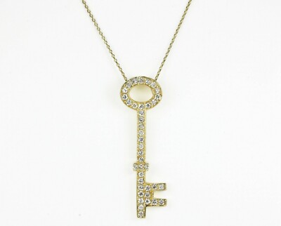 0.75tcw Unlock Her Heart Diamond Key Pendant In 14K Yellow Gold 18 ...