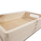 Small Shallow Wooden Serving Tray With Handles On Feet/ Unpainted Pine ...