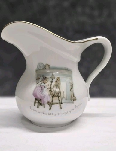 Tiny Talk Mini Porcelain Water Pitcher has Bunny w/ Thread Spinning ...