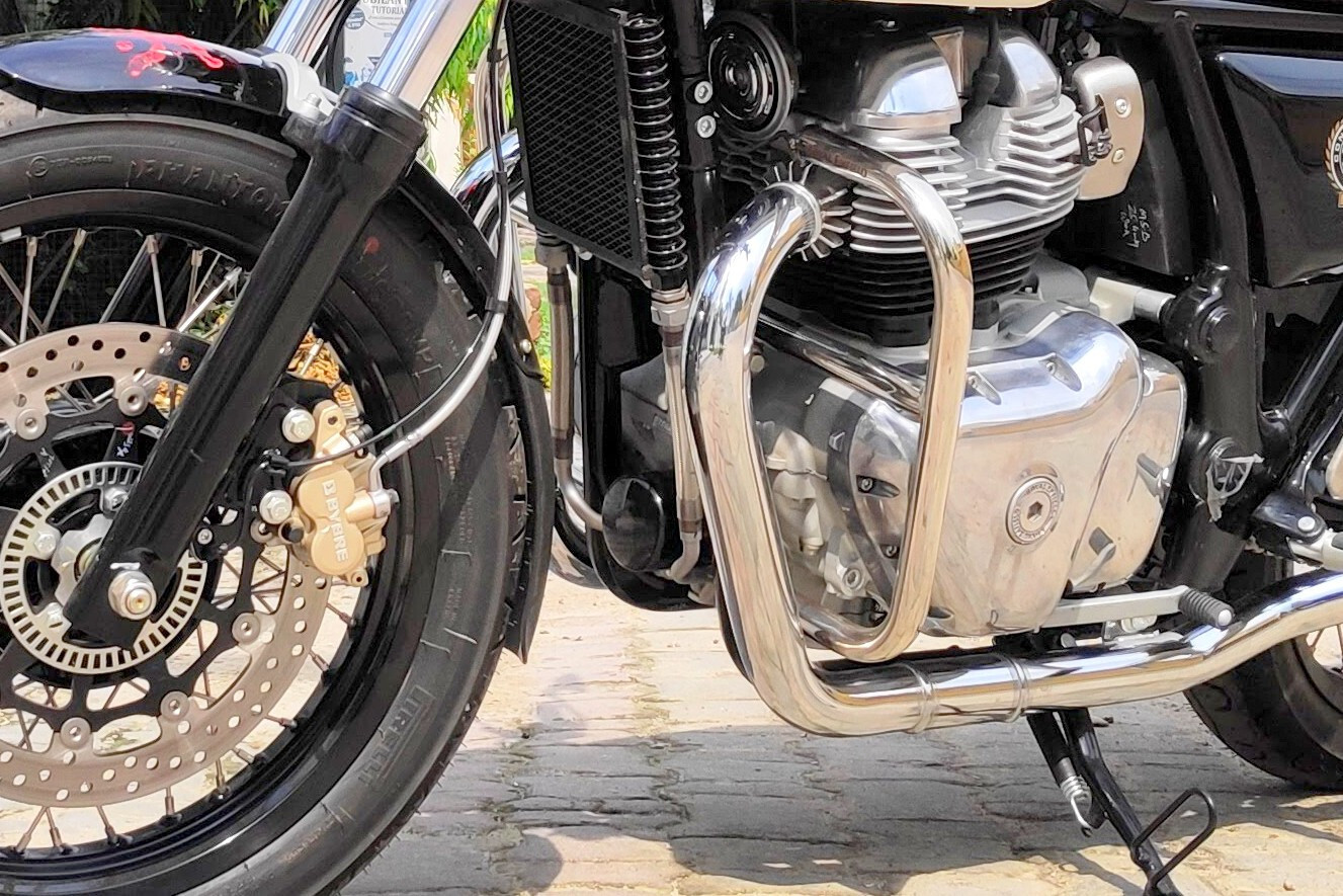 LARGE SILVER ENGINE GUARDS Fit ROYAL ENFIELD INTERCEPTOR 650 | eBay