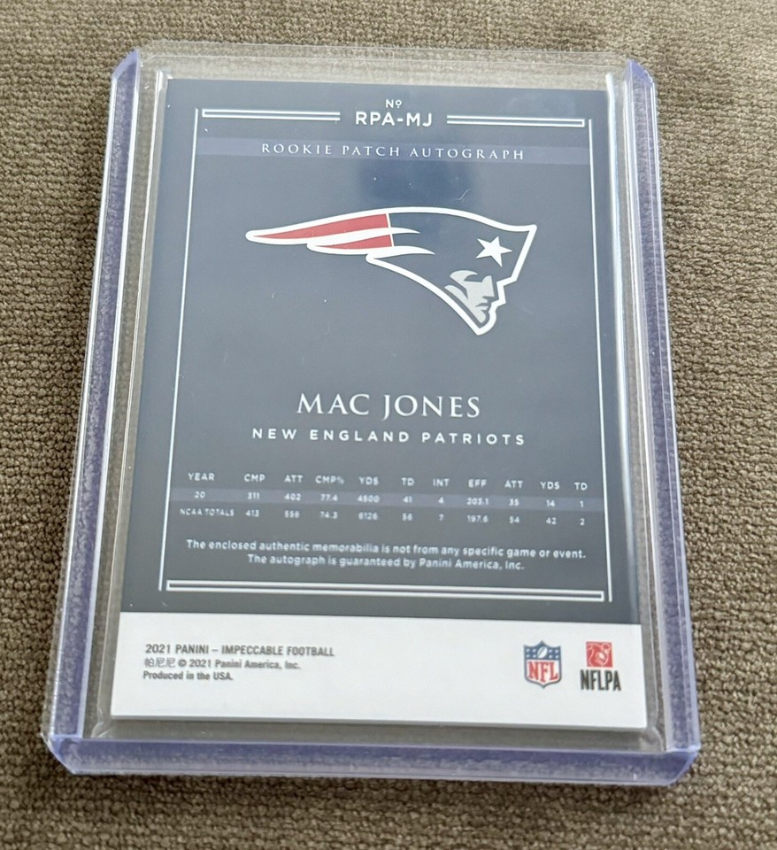 2021 Panini Immaculate MAC JONES 25/49 4 TRUE RPA RPA-MJ, 4 Color Patch ...