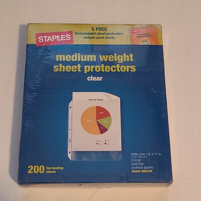 Staples Standard Clear Sheet Protectors - Top-Loading 200/Pack - 2.4 ...