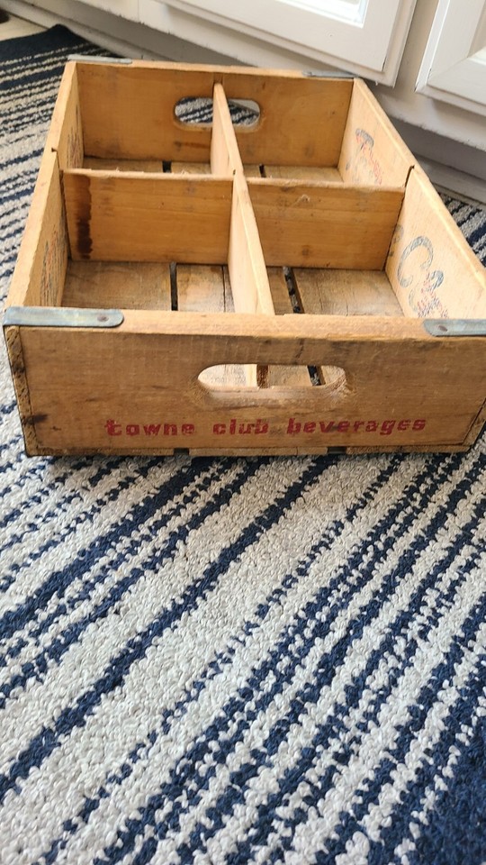 TOWNE CLUB VINTAGE WOOD SODA POP CRATE BOX | eBay