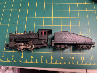HO Steam Loco 0-4-0 switcher w/ slope back tender Lettered Tyco Mantua ...