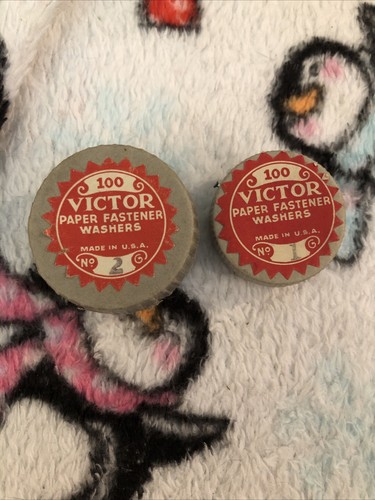 Vintage Box Victor Paper Fastener Washers. One Open, One Sealed. Two ...