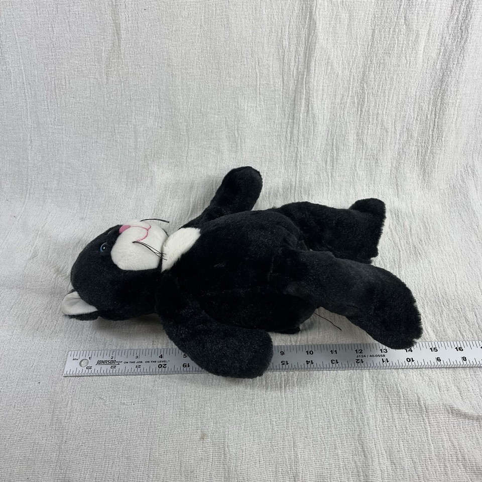 CAT Black White Soft Fur 14” Soothing Vibrations Plush Nap Bed Time ...