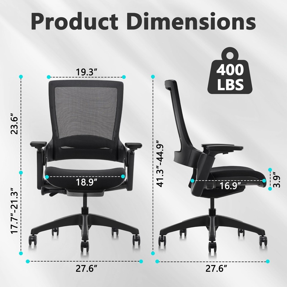 Adjustable Ergonomic Swivel Office Executive Chair 3D Arm Rest Lumbar ...