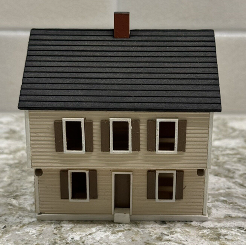 Vintage Hand Made G&M Gudgel Miniature Garrison House 1985 Tan Beige ...