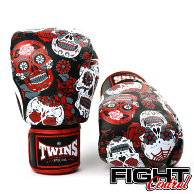 Twins Boxing Gloves - Red Skull - FREE P&P - Muay Thai, MMA, Boxing ...
