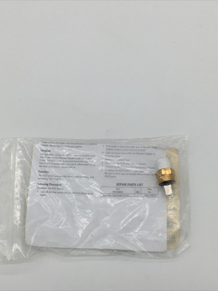 Sta-Rite 42002-0025S Switch Auto Gas Shutoff Max-E-Therm | eBay