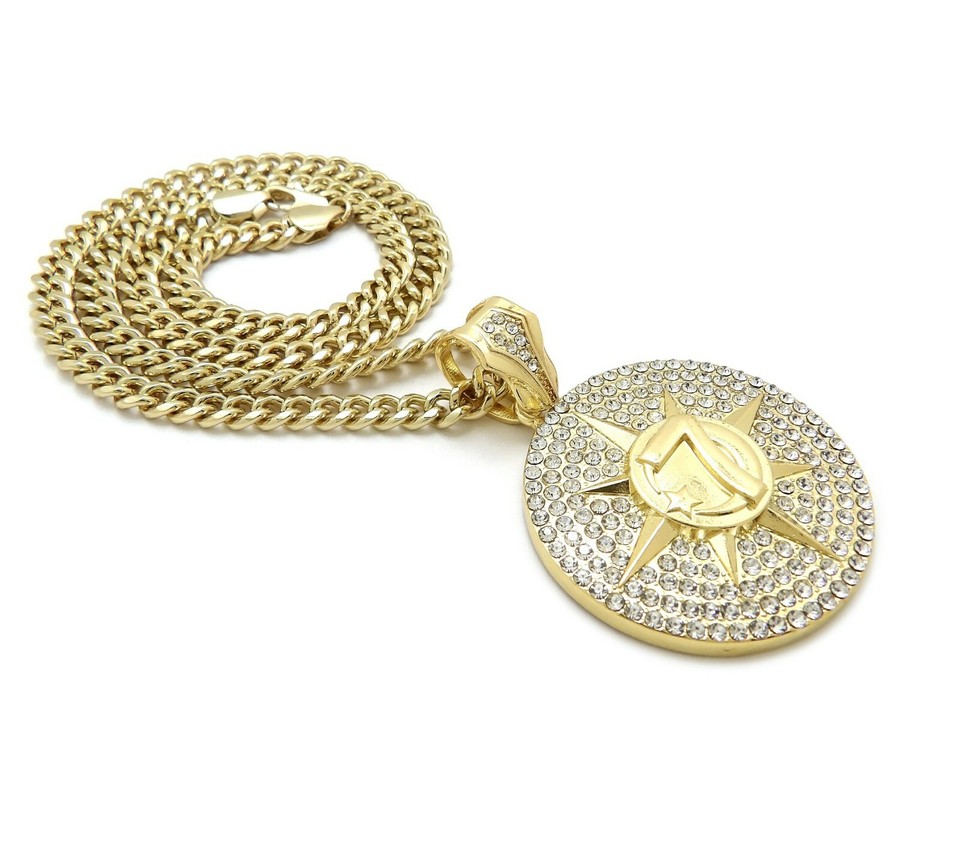 Hip Hop 5 PERCENTER 7 STAR Pendant & Box / Franco / Cuban Chain Bling ...