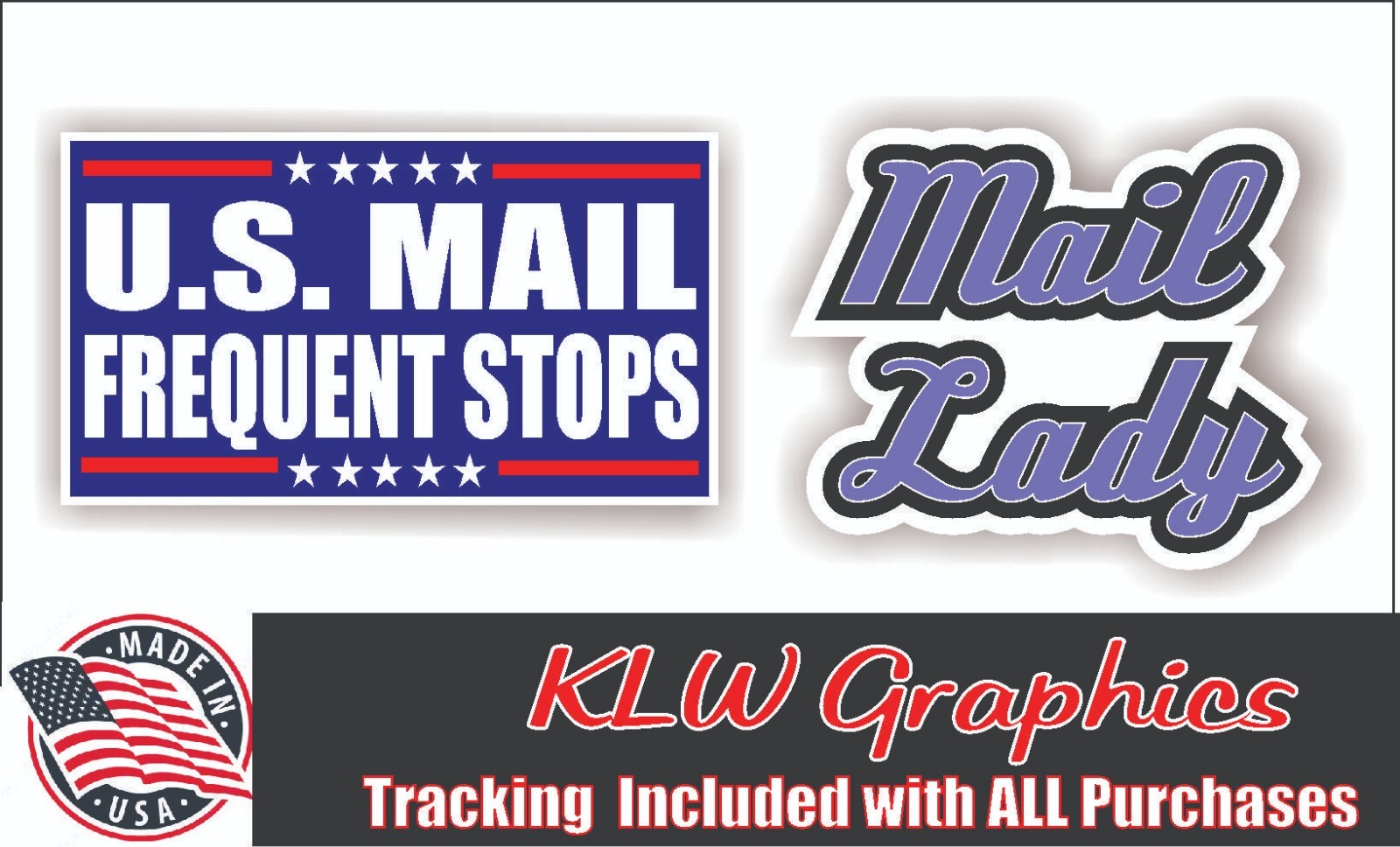 U.S. Mail Frequent Stops Car Window Decal Sticker Rural Carrier Truck ...