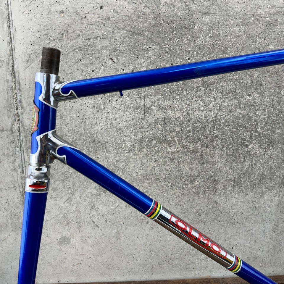 Vintage OLMO Frame Set 56 57 cm Campagnolo Lugged Steel Blue Italy 123 ...