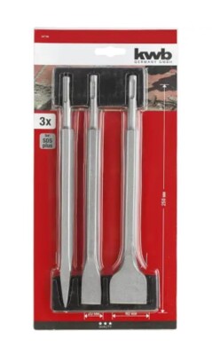 KIT 3 SCALPELLI SDS Plus SCALPELLO PIATTO PUNTA PER TRAPANO MARTELLO ...