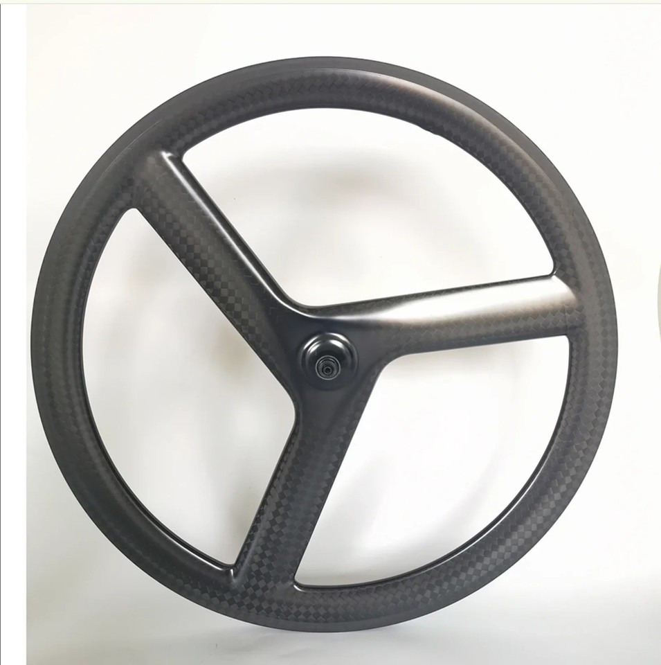 700c Tri Spokes Road Bike Clincher Wheels Carbon Fiber Track Bicycle ...