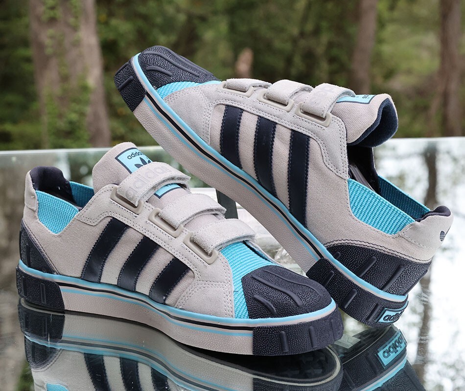 Vintage Adidas Shell Toe 2006 Men’s Size 9.5 Grey Blue 3 Straps Custom ...