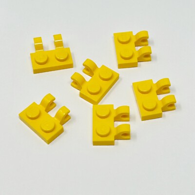60470b LEGO Plate Mod 1x2 w/ 2 Open O Clip Horizontal Grip YELLOW (6 ...