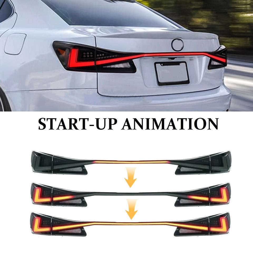 Smoked LED Tail Light Kit For Lexus IS250 IS350 ISF 2006-2013 w/Trunk ...
