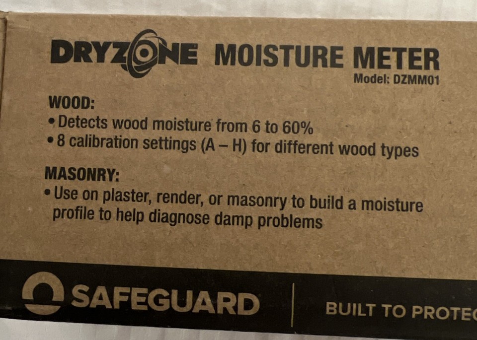 NEW | DRYZONE Moisture Meter Detector Damp Meter for Wood | Masonry ...