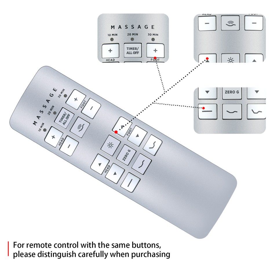 Replacement Remote Control For Serta Motion Perfect II III Adjustable ...