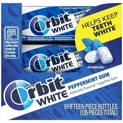 ORBIT White Peppermint Sugar Free Chewing Gum, 15 Count (9 Pack) | eBay