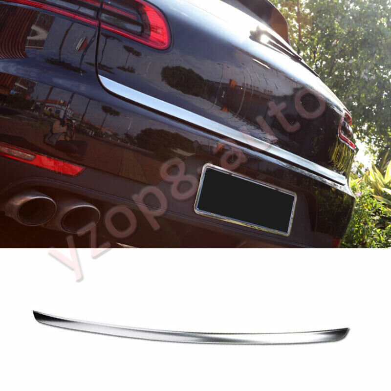 For Porsche Macan 2015 2016-2021 Silver Steel Tail Door Trunk Lid Strip ...