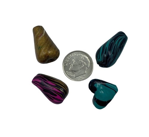Bead Fimo Clay Heart Cone Teardrop Gold Purple Green Black Jewelry | eBay