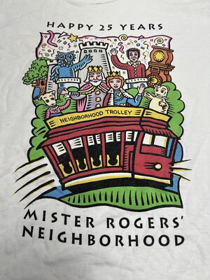 Vtg Rare!! Mister Rogers Fred Neighborhood Happy 25 Years Anniversary T ...
