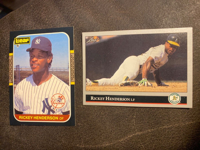 1987 & 1992 LEAF RICKEY HENDERSON BASEBALL CARDS EX/MT YANKEES A’S | eBay