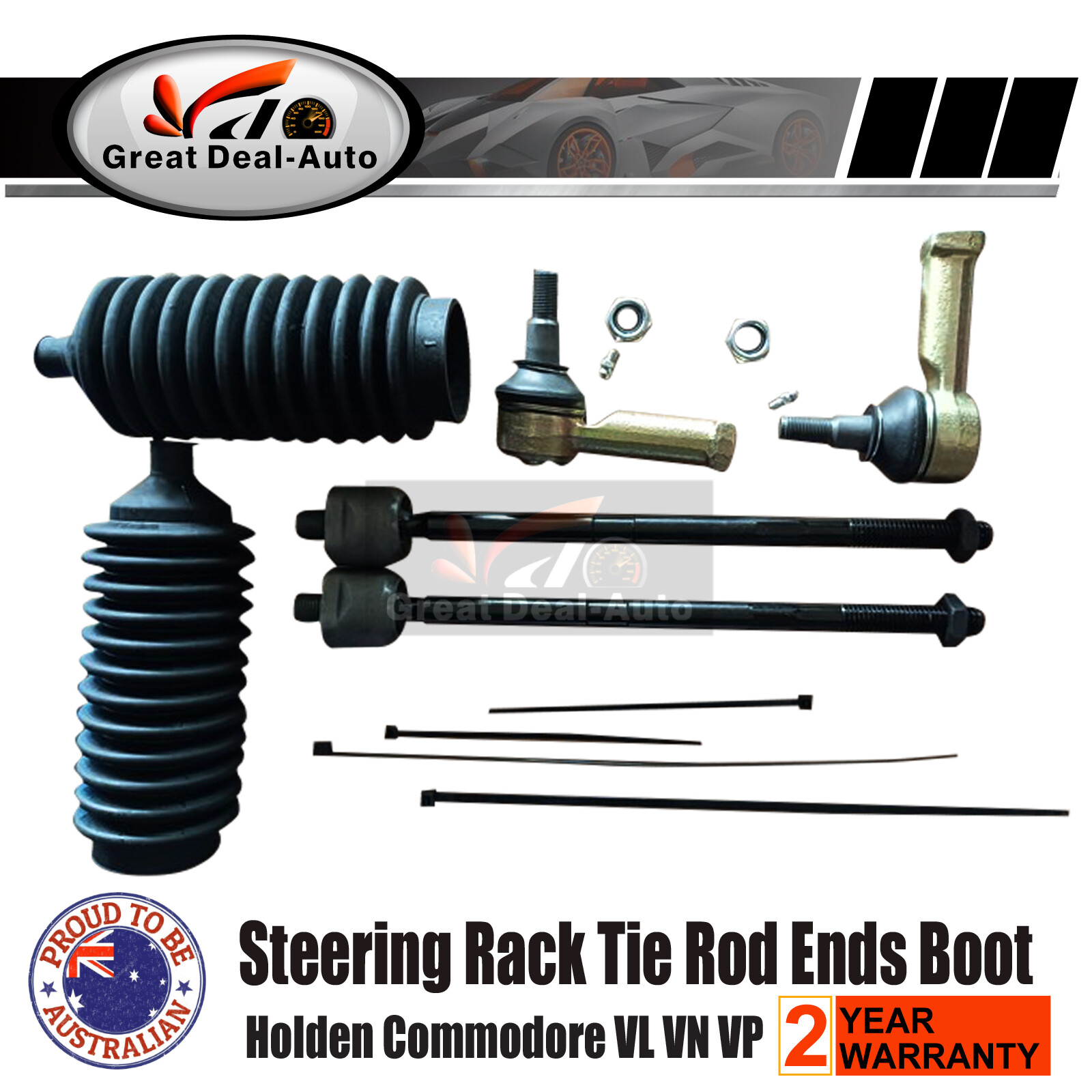 6x Steering Rack Tie Rod Ends Boot Kit for Holden Commodore VL VN VP ...