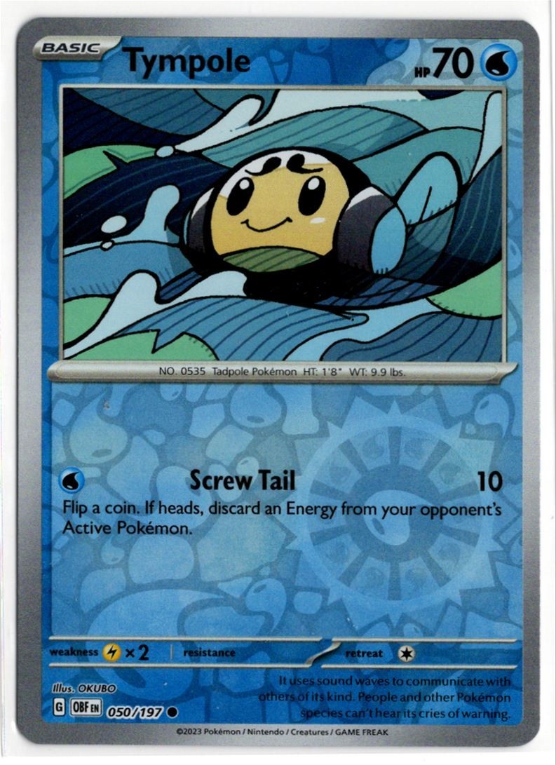 Pokemon Obsidian Flames Reverse Holo 050/197 Tympole | eBay
