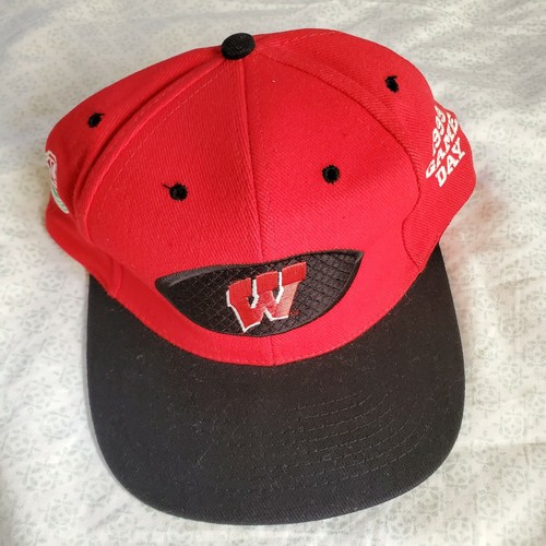 VINTAGE Wisconsin Badgers Rose Bowl Game Day College Football Snapback ...