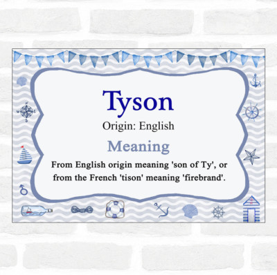 Tyson Name Meaning Nautical Certificate | eBay UK